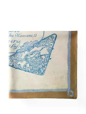 Prada Printed Silk Twill Scarf 90 - Neutrals