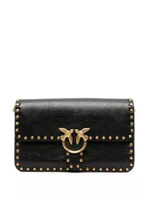 Pinko Small Love Birds Stud-embellished Shoulder Bag - Black