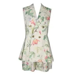 FLORA BY ALEXANDRIA Neutrals / Elena Floral Blazer Vest