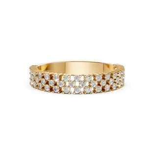 AYA FINE JEWELRY Lior Round Cut Lab Created Diamond Multi-row Pave Band In Gold - Yellow