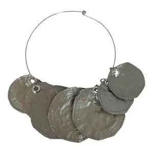 ROMER MILLINERY Metallic Silk Coin Choker - Silver