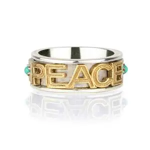 CHARLOTTE'S WEB JEWELLERY Peace Rocks Spinning Ring With Turquoise