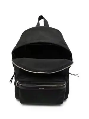 Saint Laurent City Backpack In Canvas, Nylon And Leather