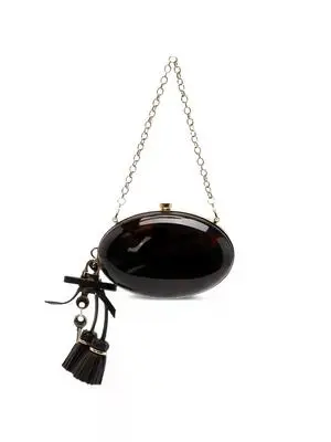 SELF-PORTRAIT Tortoiseshell-effect Clutch Bag With Chain Strap