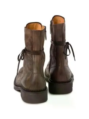 Miu Miu Lace-up Leather Ankle Boots