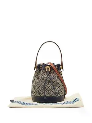 Tory Burch T Monogram Canvas Bucket Bag