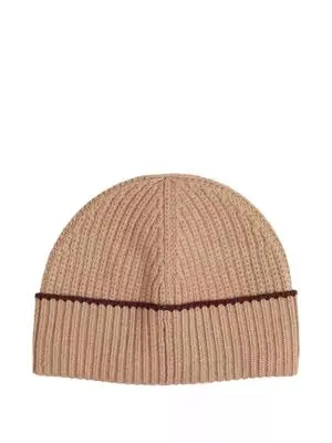 Chloé Ribbed Logo-embroidered Beanie Hat - Neutrals