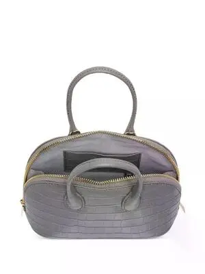 SELF-PORTRAIT Croc-embossed Leather Mini Bag - Grey