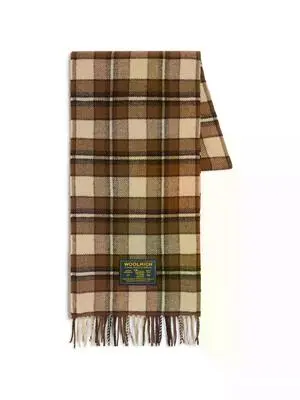 Woolrich Check-pattern Fringed-edge Scarf - Brown