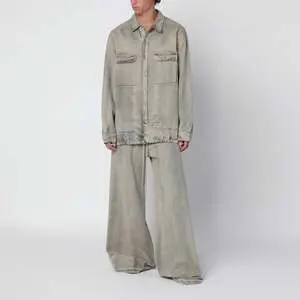 Rick Owens Oversized Shirt In Mineral Washed Denim