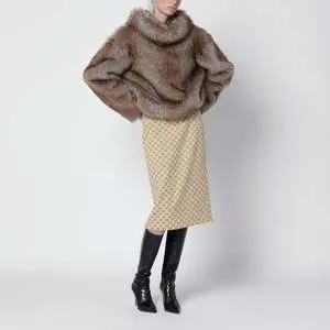 BB COUTURE Brigitte Faux Fur Poncho
