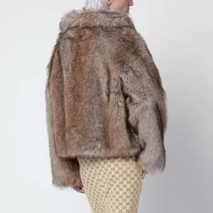 BB COUTURE Brigitte Faux Fur Poncho
