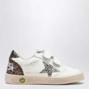 GOLDEN GOOSE Ballstar Leather Sneakers With Glitter Detail