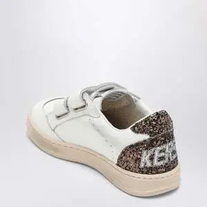 GOLDEN GOOSE Ballstar Leather Sneakers With Glitter Detail