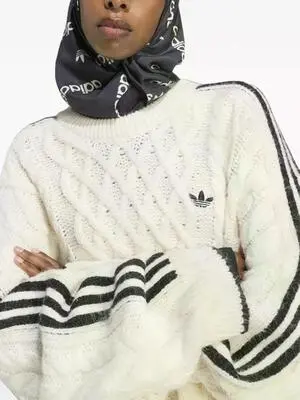 Adidas Cable-knit Side-stripe Sweater