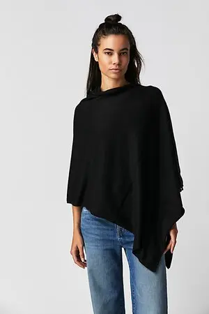 Free People Simply Triangle Poncho Jacket At - Black
