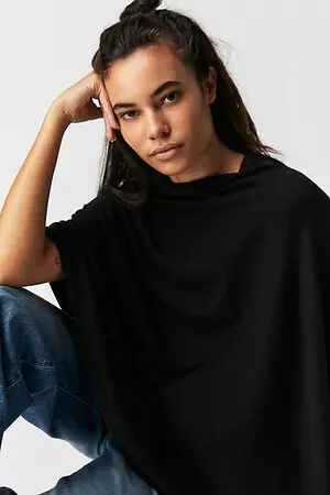 Free People Simply Triangle Poncho Jacket At - Black