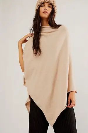 Free People Simply Triangle Poncho Jacket At Free People In Black Tan