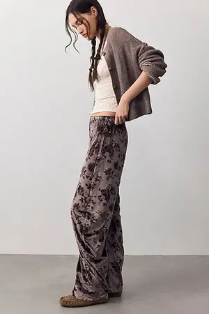 Free People Radiance Velvet Pull-on Pants At - Ashbrown