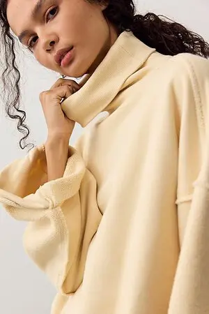 We The Free Mod In This Funnel-neck Pullover At - Alabaster Cream