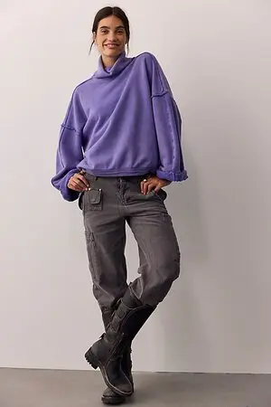 We The Free Mod Funnel Neck Pullover - Amparo Blue