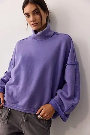 We The Free Mod Funnel Neck Pullover - Amparo Blue