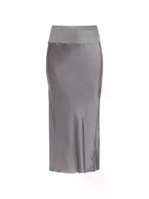 Rick Owens Elasticated-waistband Satin-finish Midi Skirt - Grey