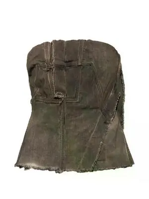 Rick Owens Frayed-edge Bandeau Top - Grey
