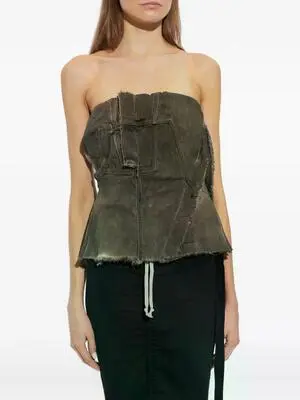 Rick Owens Frayed-edge Bandeau Top