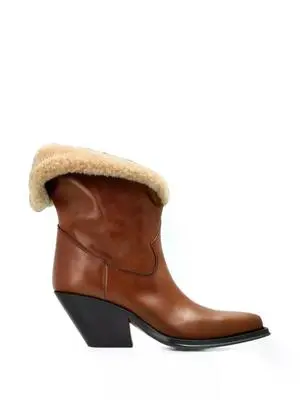 Chloé Azelan Shearling-trim Ankle Boots - Brown
