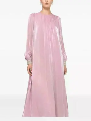 NISSA Crystal Embellished Chiffon Midi Dress