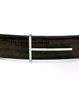 TOM FORD Reversible Lizard-embossed T-buckle Belt