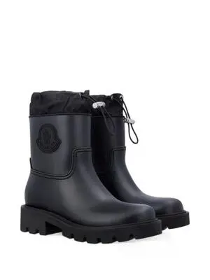 Moncler Kickstream Drawstring-top Logo-patch Ankle Boots - Black