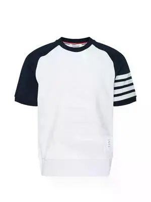 Thom Browne Short-sleeve Saddle Sweatshirt - White