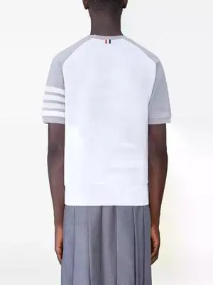 Thom Browne Short Sleeve Saddle Sweatshirt - White