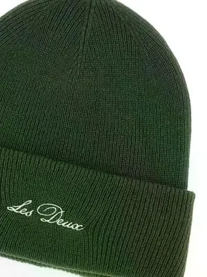 LES DEUX Signature Logo-embroidered Wool Beanie Hat