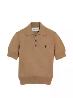 AMI Paris De Coeur Polo Shirt - Neutrals