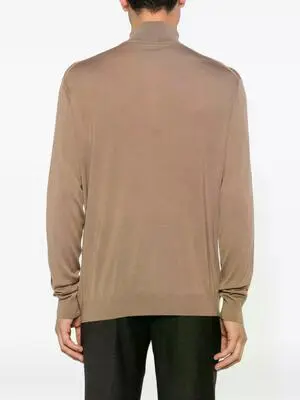Kiton Quarter-zip Mock Neck Sweater - Brown