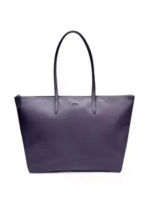 Lacoste Large Logo-plaque Tote Bag - Purple