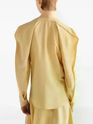 LEMAIRE Lemiare Layered Blouse In Silk And Viscose Cloth - Yellow