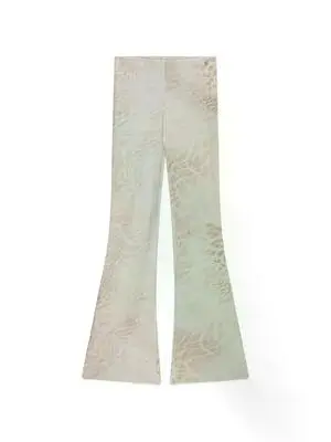 Guess Belen Animal-print Flared Trousers - Neutrals