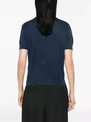 Emporio Armani Logo-embroidered Short-sleeve Sweater