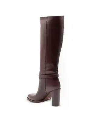 CHANTAL Buckle-strap Knee-high Leather Boots