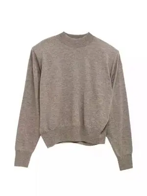 THE FRANKIE SHOP Padded-shoulder Mock-neck Sweater - Neutrals