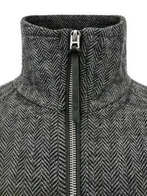 TOM FORD Herringbone-pattern Nubuck-detail Sweater