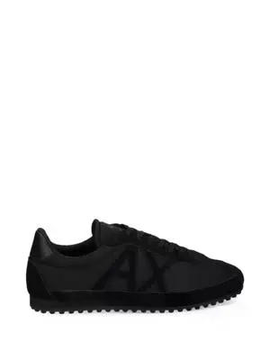 Armani Exchange Logo-patch Panelled Sneakers - Black