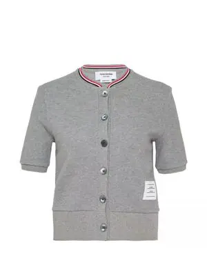Thom Browne Cotton Waffle Short-sleeve Cardigan