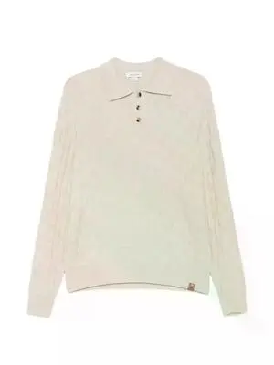 Jacob Cohen Basket-weave Long-sleeve Polo Shirt
