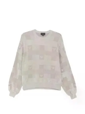 Emporio Armani Logo-patterned Jacquard Sweater - Neutrals