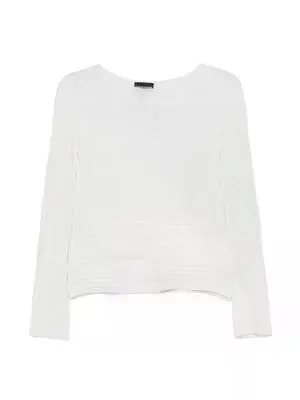 Emporio Armani Ribbed Geometric-knit Sweater - Blue